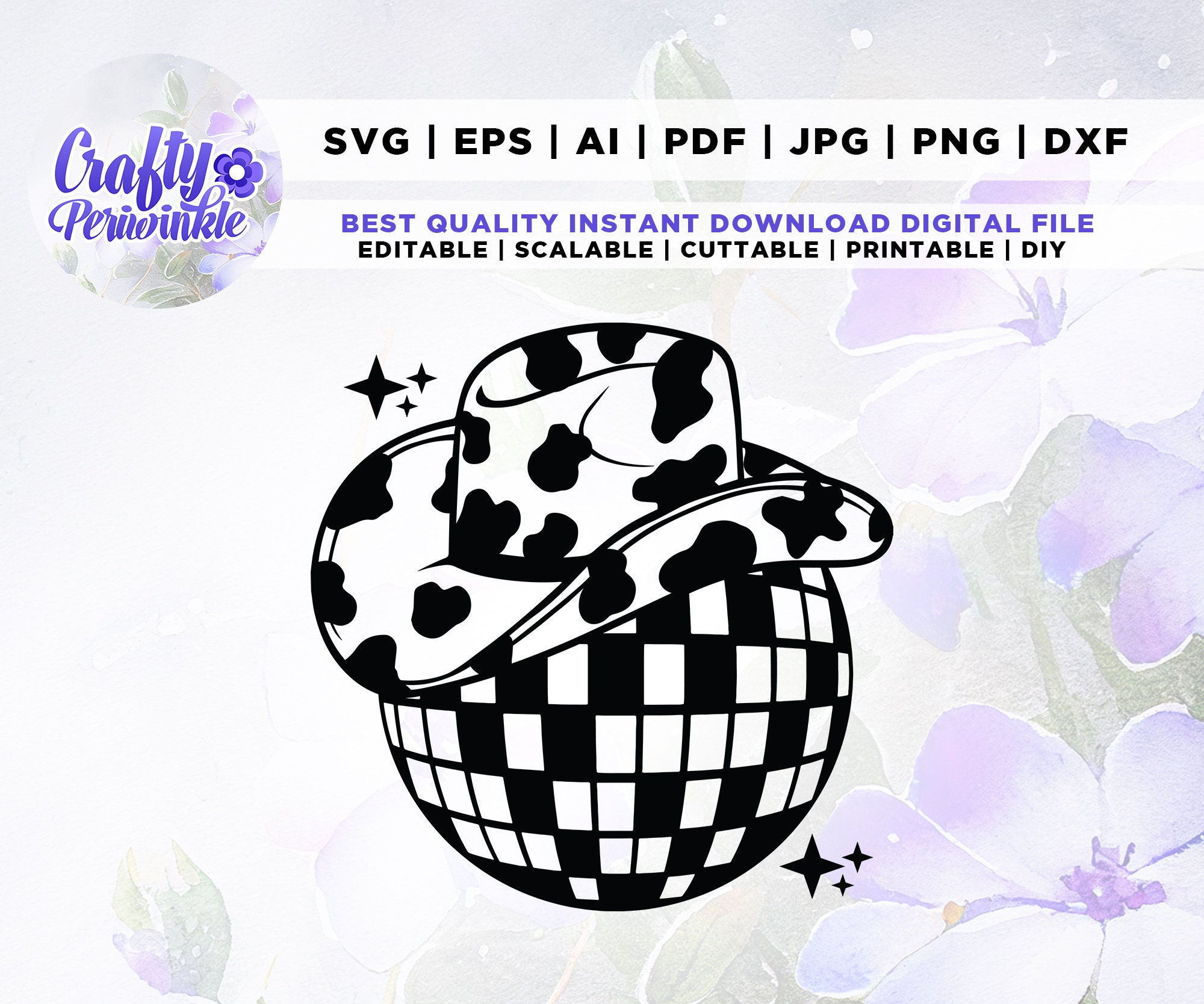 Disco Cowgirl SVG Disco Ball Svg Cowboy Hat Svg - Etsy