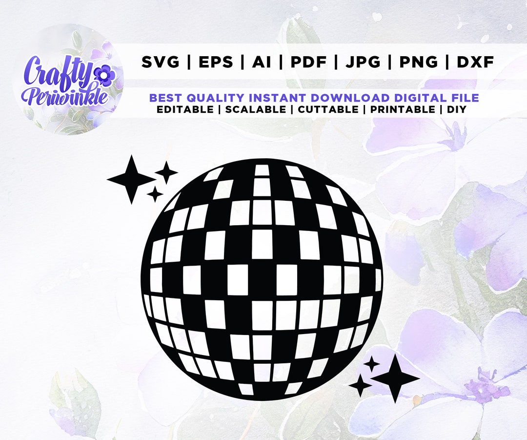 Disco Ball Svg, Mirror Ball, Disco Ball Clipart, Cricut, Png, Svg ...