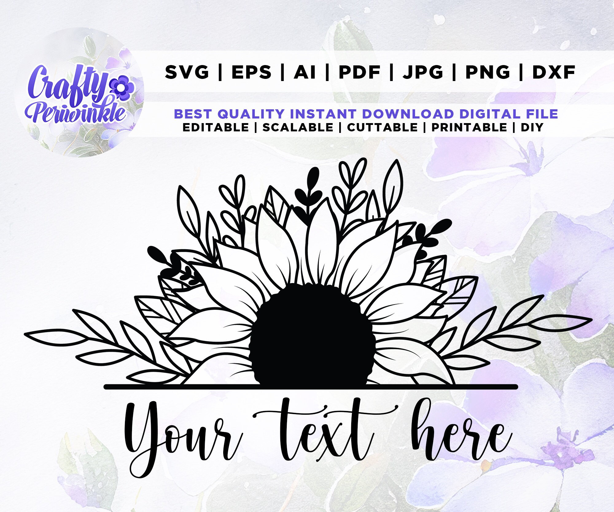 Half Sunflower SVG Sunflower Border SVG Split Sunflower Svg - Etsy