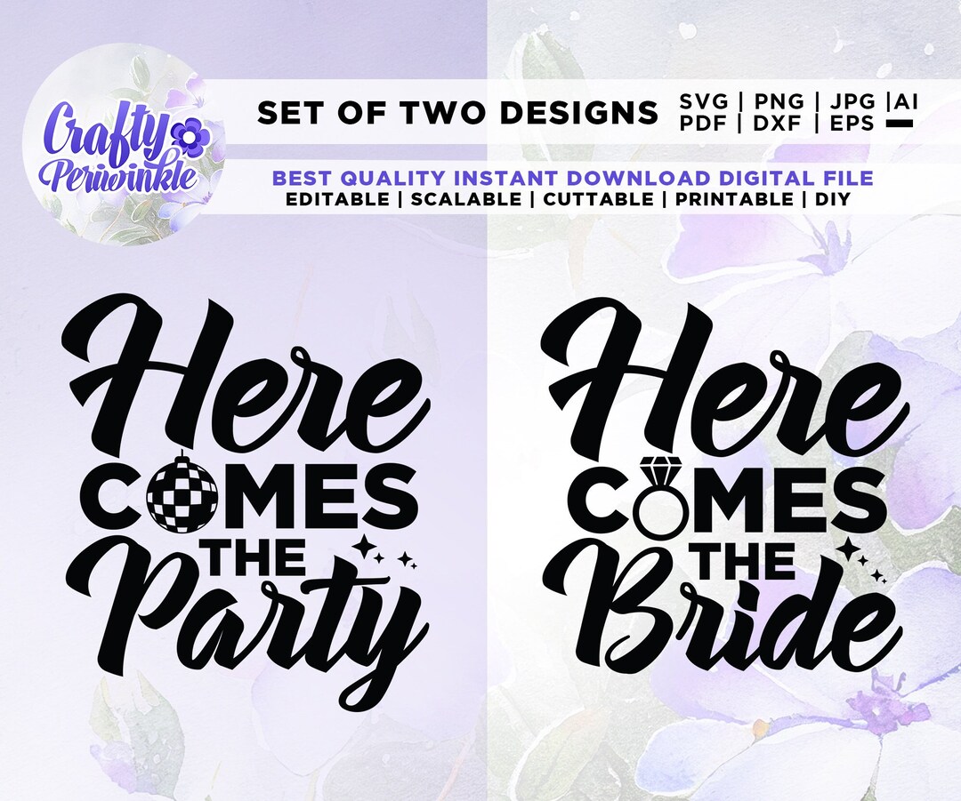 Voici la mariée SVG voici la fête SVG svg de fête nuptiale - Etsy France
