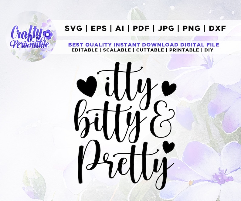 Itty Bitty and Pretty SVG Onesie Design SVG PNG Files for - Etsy