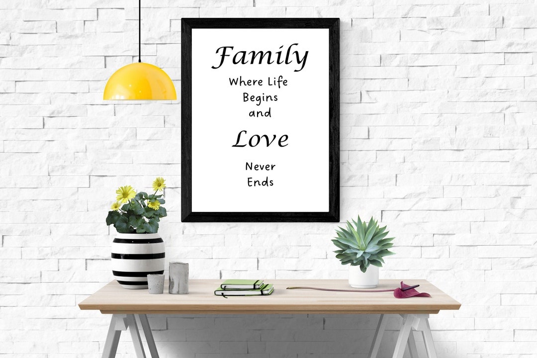 Family Love Printable Wall Art, Family Wall Decor, Thoughtful Quote ...