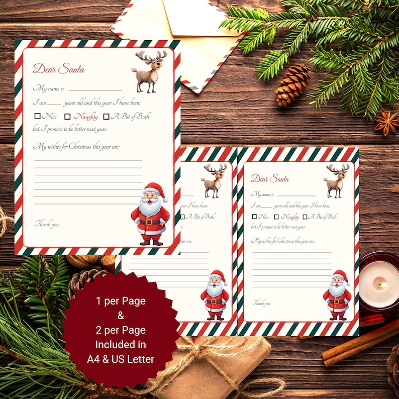Printable Letter to Santa: Kids Christmas Wish List (PDF) - Etsy UK