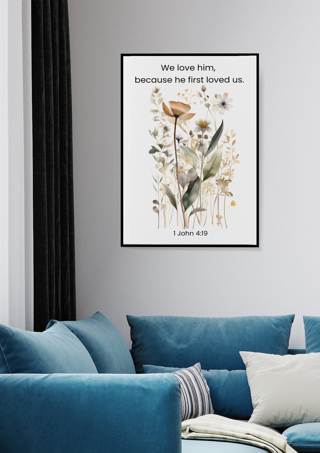 1 John 4:19 Bible Verse Wall Art, Scripture Wall Décor, Minimal ...