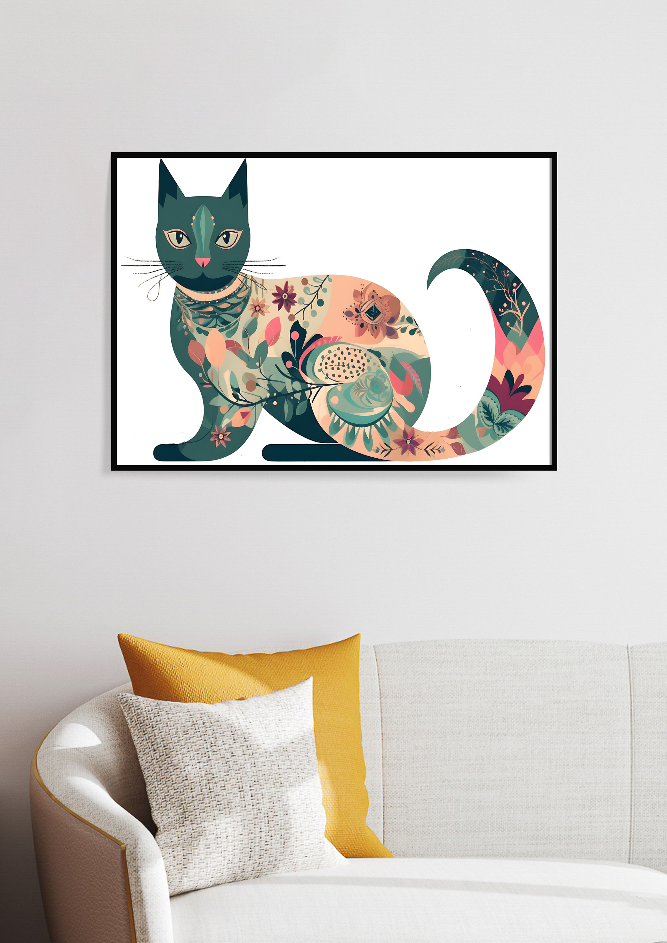 Cat Lover Wall Art, Cat Decor Set of 3 Prints, Trendy Digital Art ...