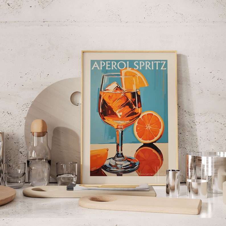 Aperol Spritz Cocktail Art Print, Painting Style - Etsy