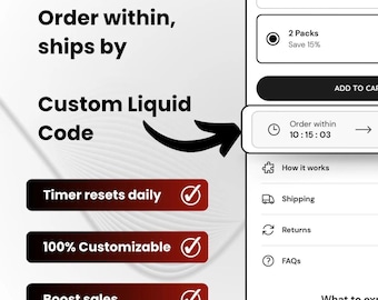 Shopify Urgency Timer Section | 100% Customizable | Custom Liquid Code - Etsy