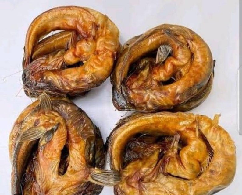 12 Pieces of Big Smoked Catfish, African Fish, Smoked, Oven-dried ...