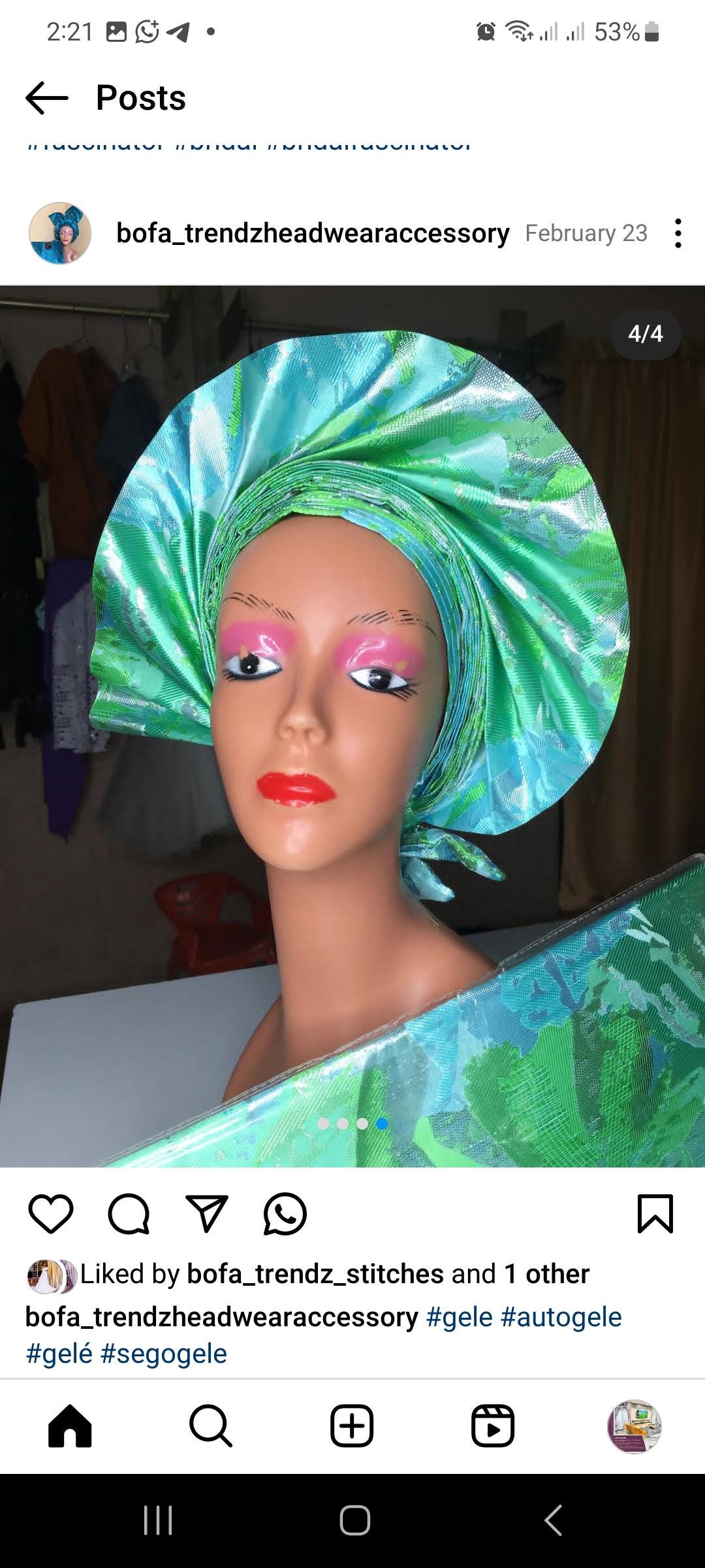 Green Sego Auto Gele, Bride Aso Ebi - Etsy