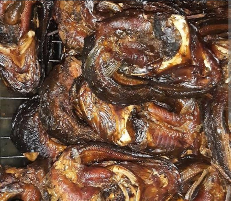 12 Pieces of Big Smoked Catfish, African Fish, Smoked, Oven-dried ...
