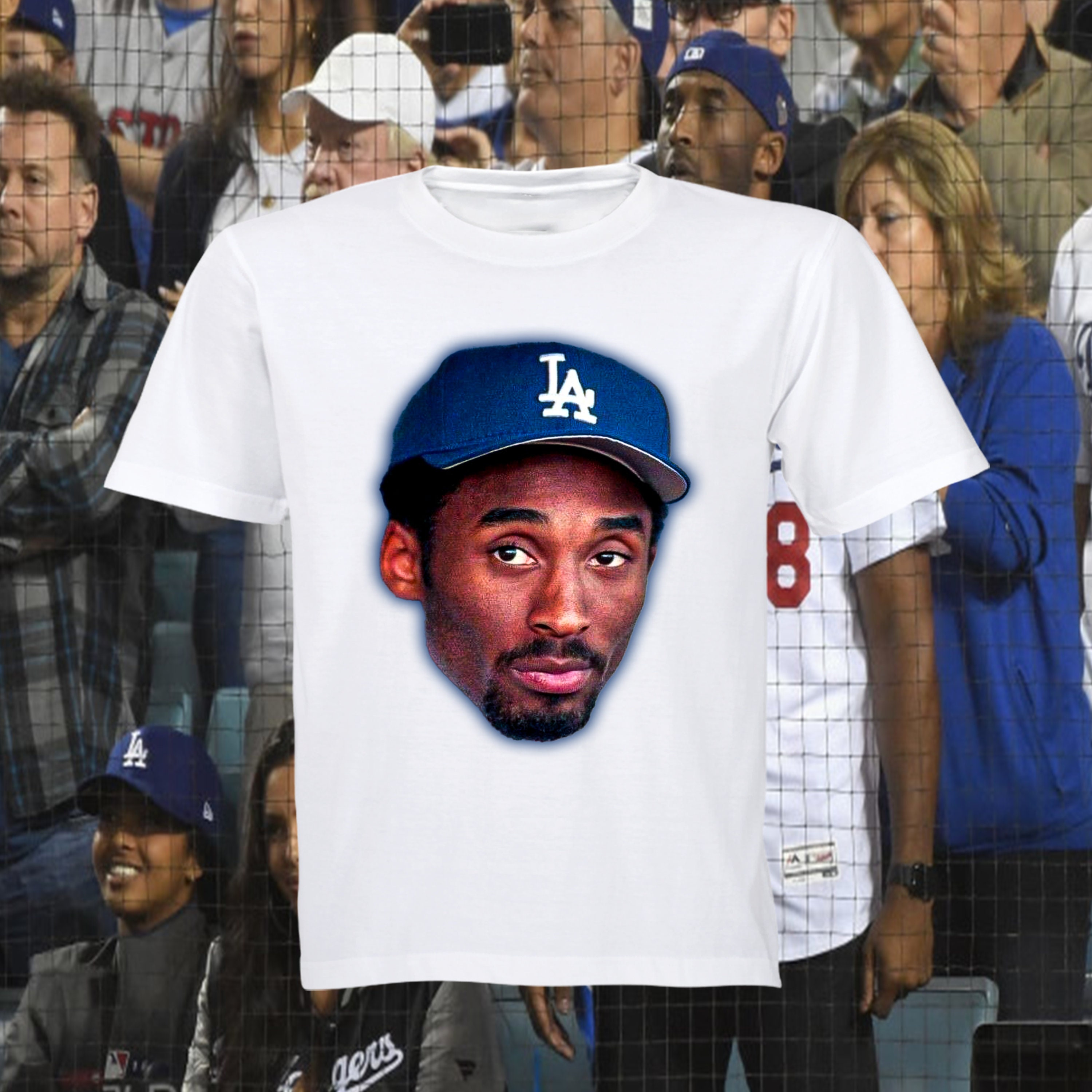 Kobe Dodgers Blue Glow BIG FACE PNG Graphic T-shirt Design - Etsy