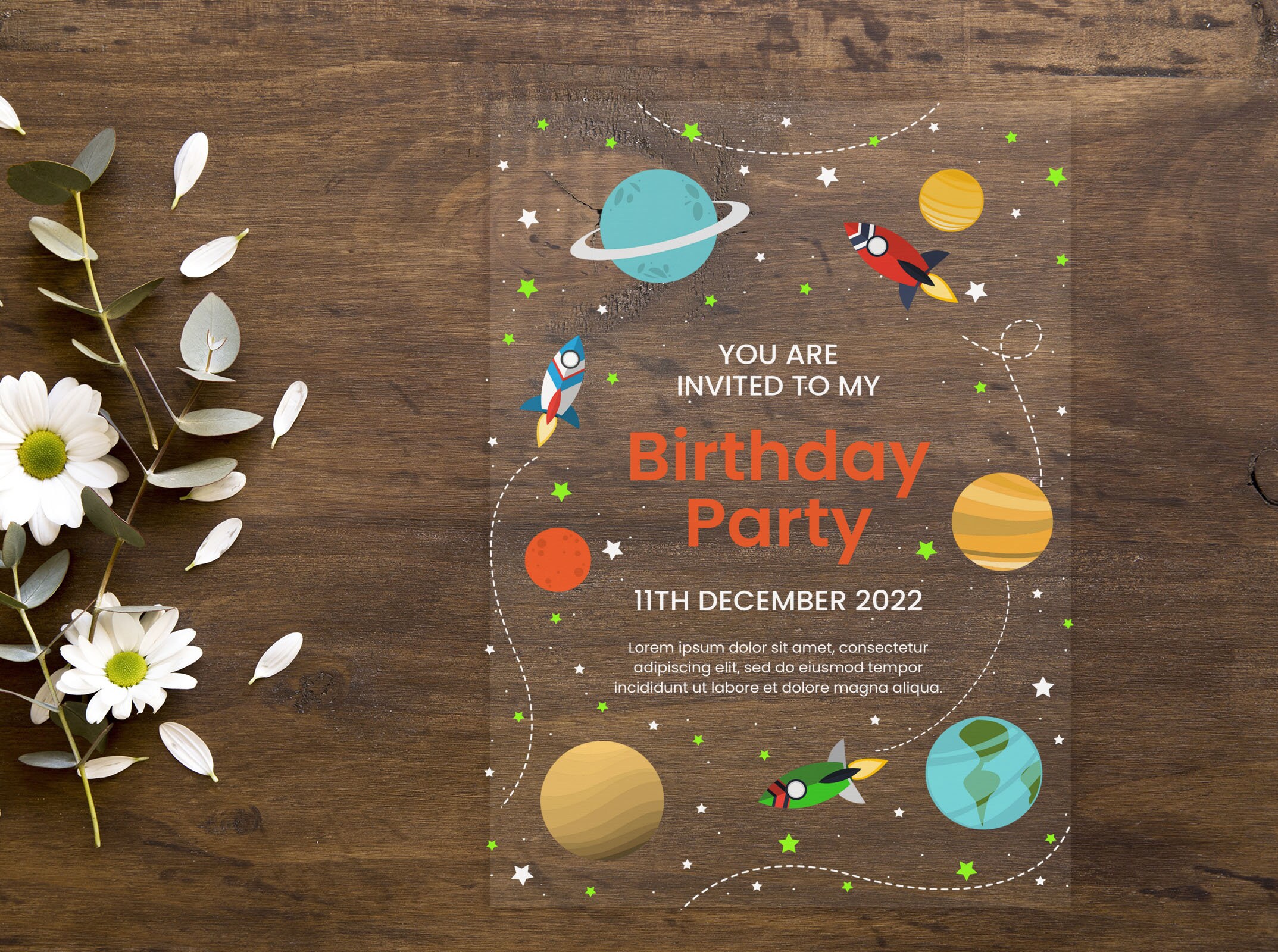 Outer Space Birthday Party Invitation, Solar System Birthday Party ...