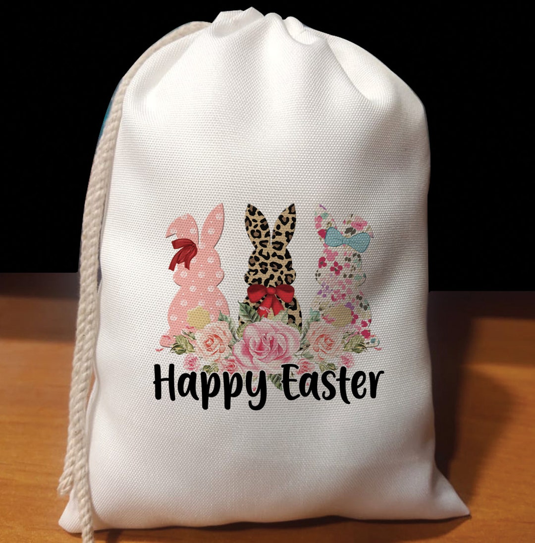 Easter Party Favor Bags - Personalized Happy Easter Bags - Easter Gift ...