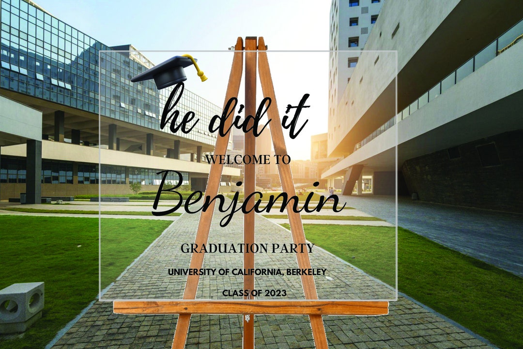 Graduation Party Welcome Sign - Elegant Graduation Welcome Party Sign ...