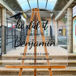 Graduation Party Welcome Sign - Elegant Graduation Welcome Party Sign ...