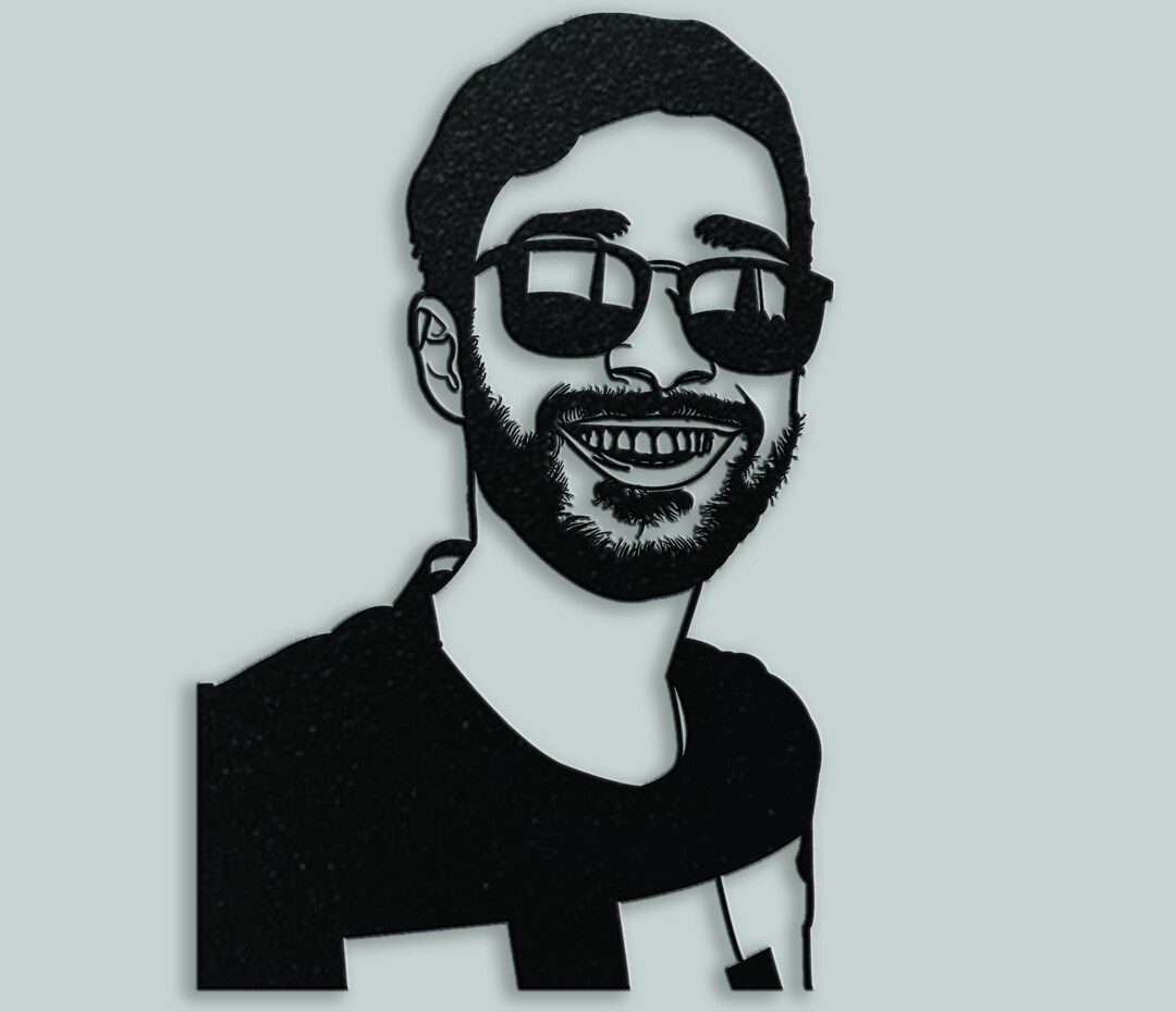 Male Face Metal Wall Art - Custom Monogram Art - Birthday Gift for Her ...