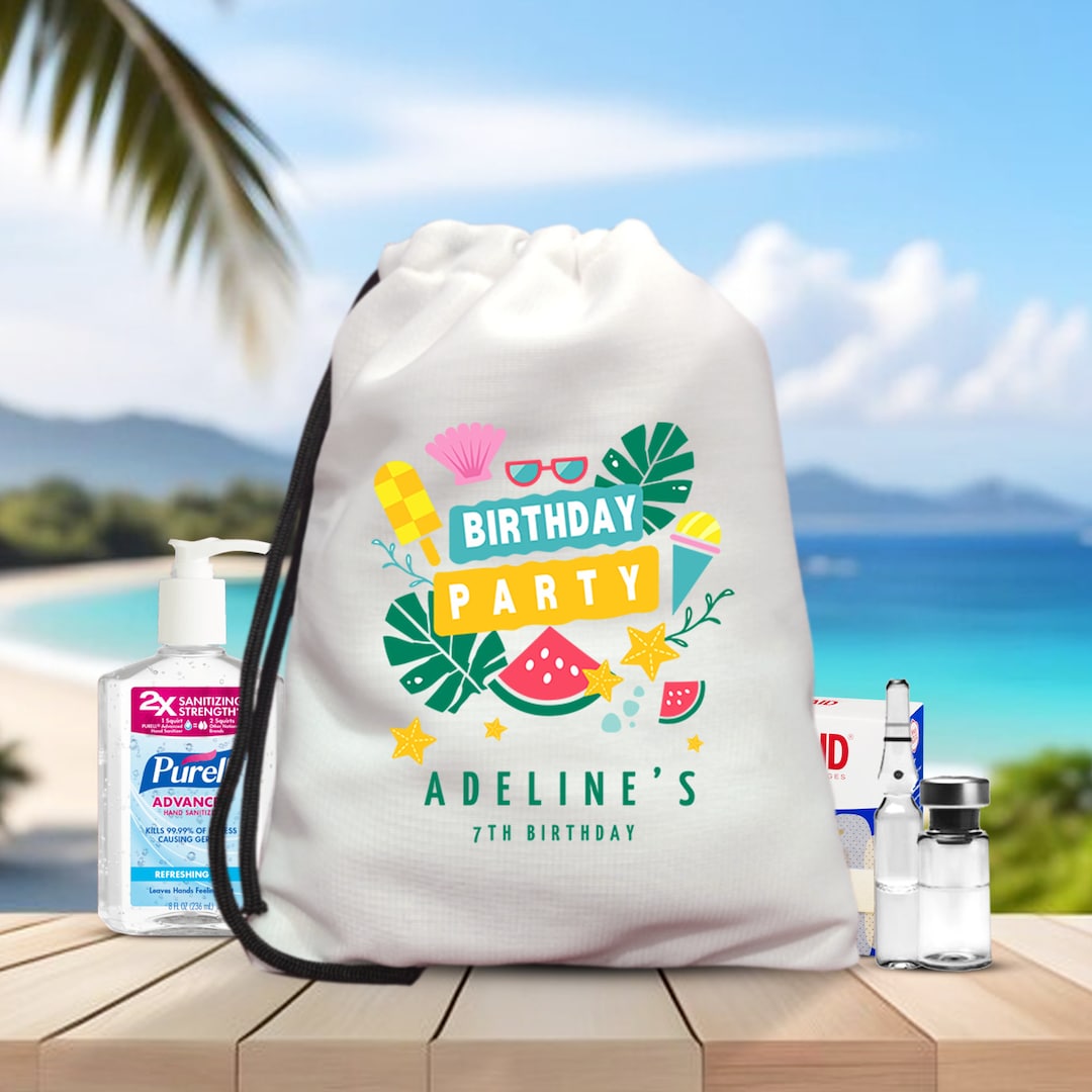 Coastal Birthday Party Favors, Beach Themed Hangover Recovery Kit ...