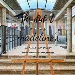 Personalized Acrylic Graduation Welcome Sign - Printed Grad Party ...