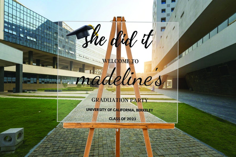 Personalized Acrylic Graduation Welcome Sign Printed Grad - Etsy