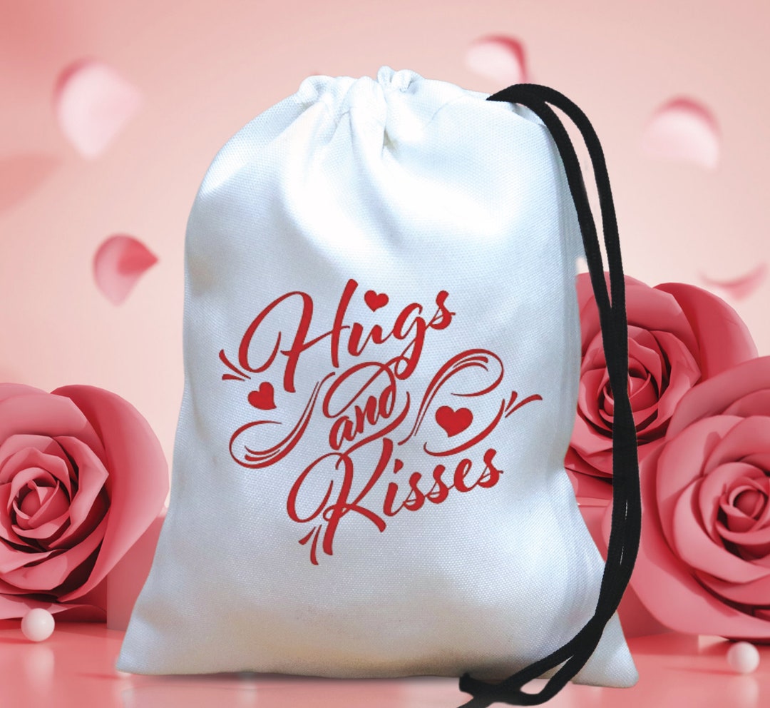 Hugs and Kisses Favor Bags Couples Hugs Memory Gift Bags Love Heart ...