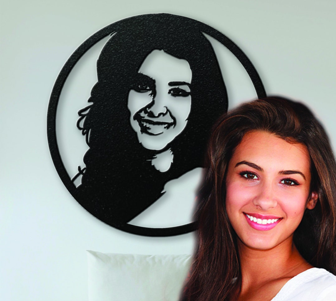 Custom Design Portrait Metal Decor From Photo - Female Metal Wall Decor ...