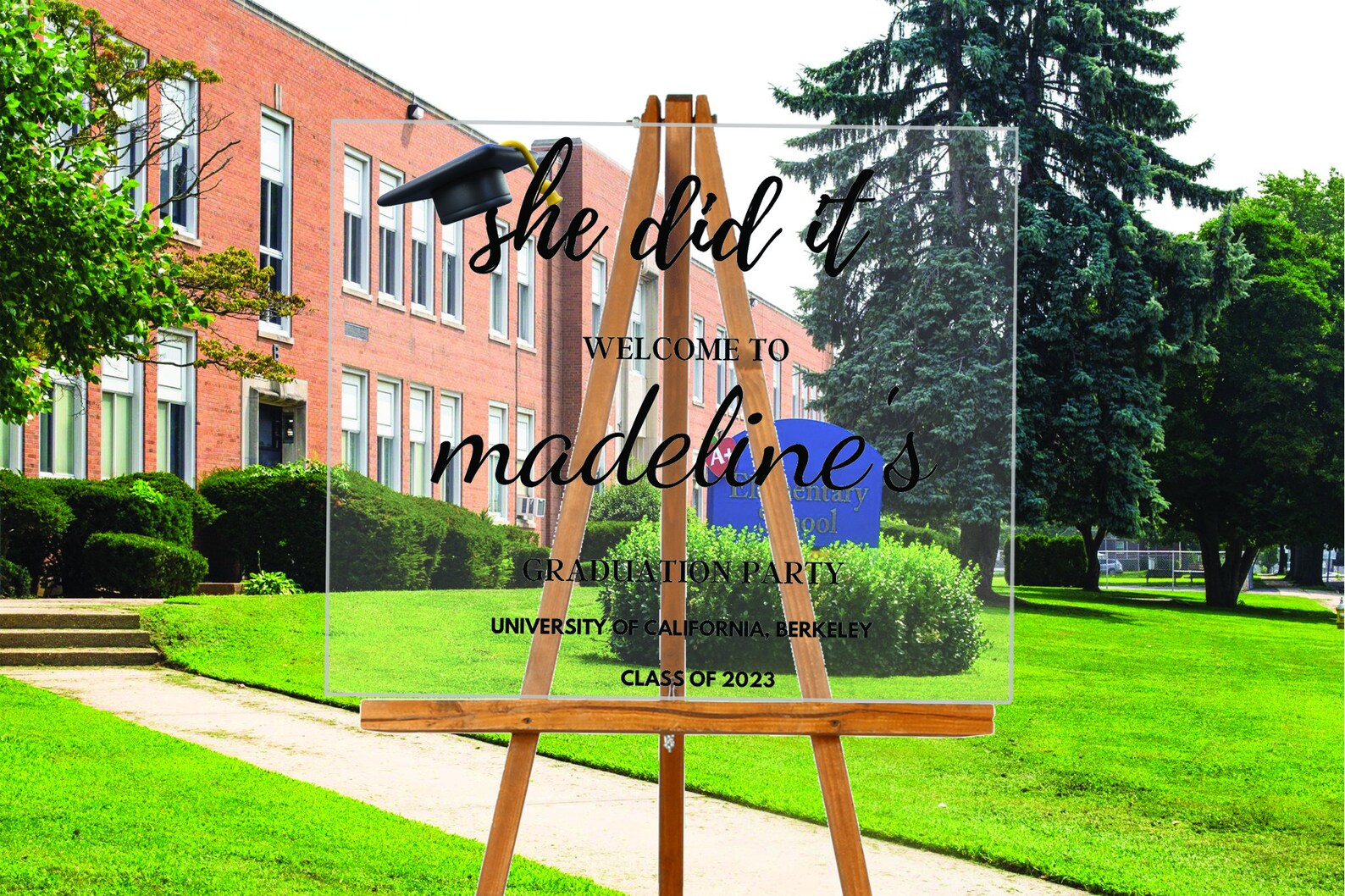 Personalized Acrylic Graduation Welcome Sign Printed Grad - Etsy