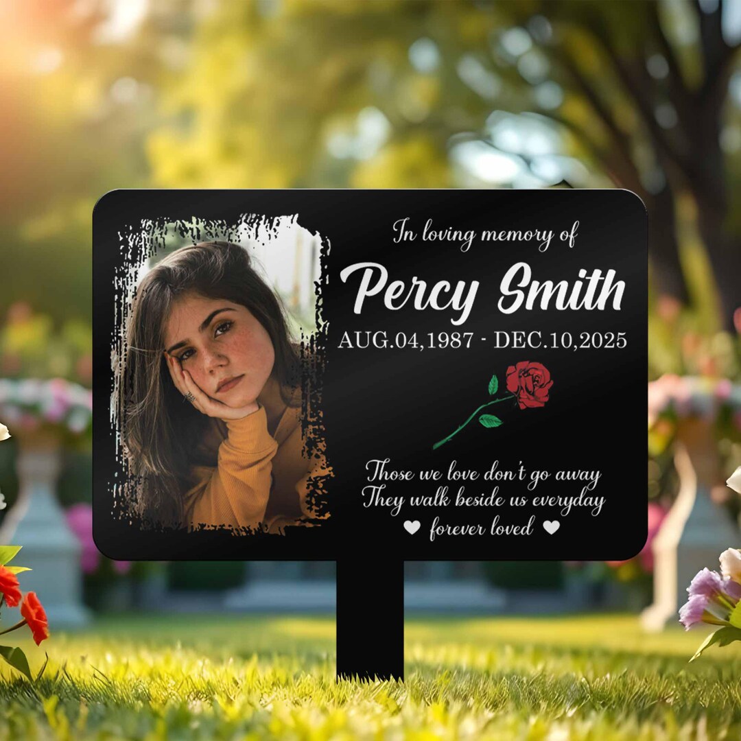 Women Custom Photo With Quotes Stake - Family Members Remembrance ...