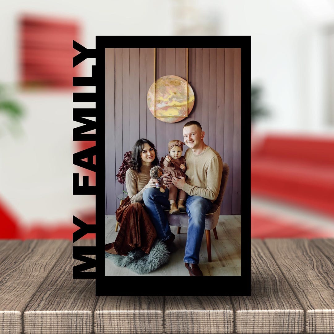 Customized Photo Frame With Family Name - Personalized Photo Table ...