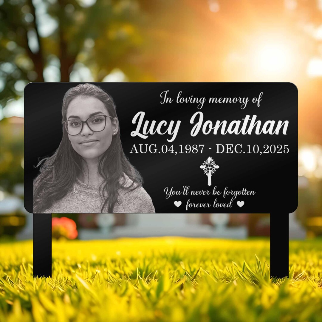 Personalized Photo Portrait Memorial With Stake - in Loving Memory of ...