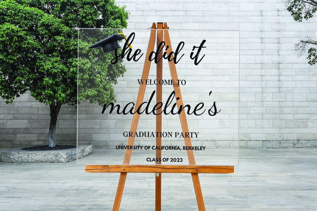 Personalized Acrylic Graduation Welcome Sign Printed Grad - Etsy