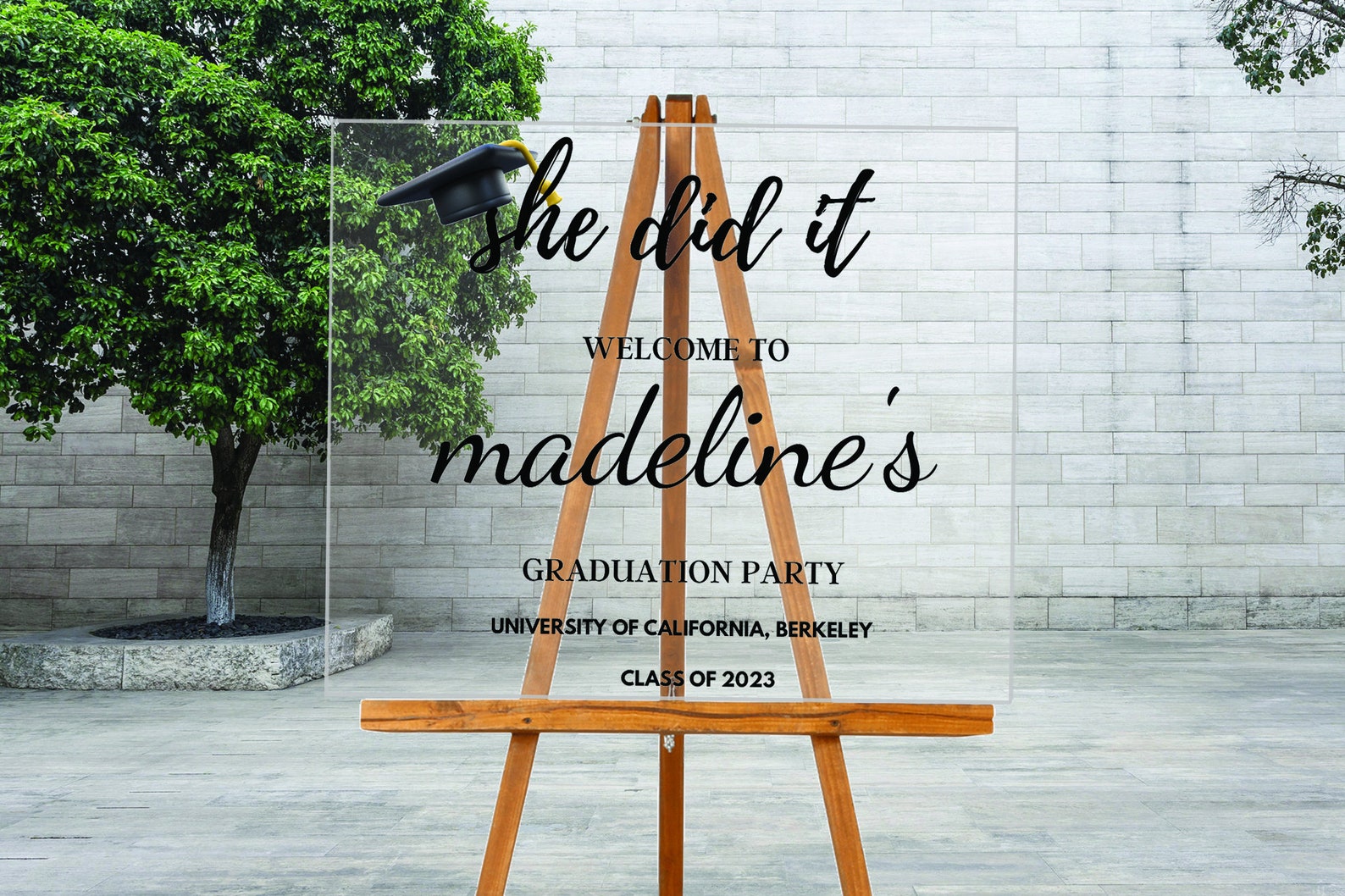 Personalized Acrylic Graduation Welcome Sign Printed Grad Party Acrylic ...