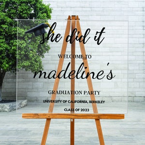 Personalized Acrylic Graduation Welcome Sign - Printed Grad Party ...