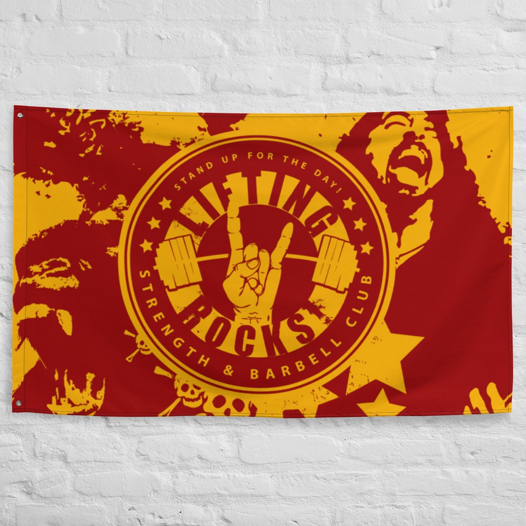 Lifting Rocks Gym Banner, Strength and Barbell Club Flag - Etsy