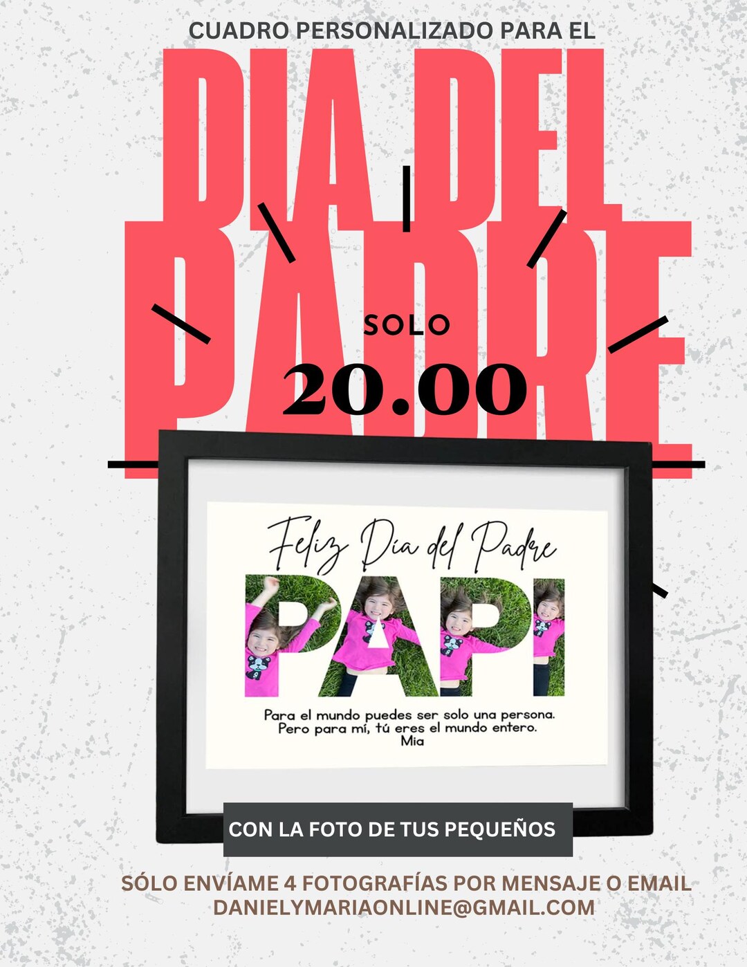 Personalized Father's Gift Photo Frame: Kids' Photo Letters 'PAPI' or ...