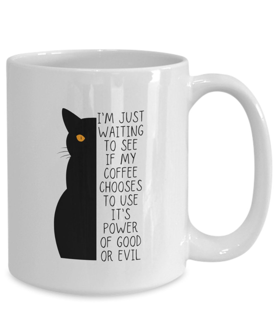 Black Cat Mug, Funny Cat Mug, Ceramic Coffee Mug, Funny Coffee Cup ...