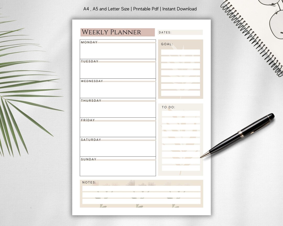 Printable Weekly Schedule Template Planner Aesthetic Ideas Planner ...