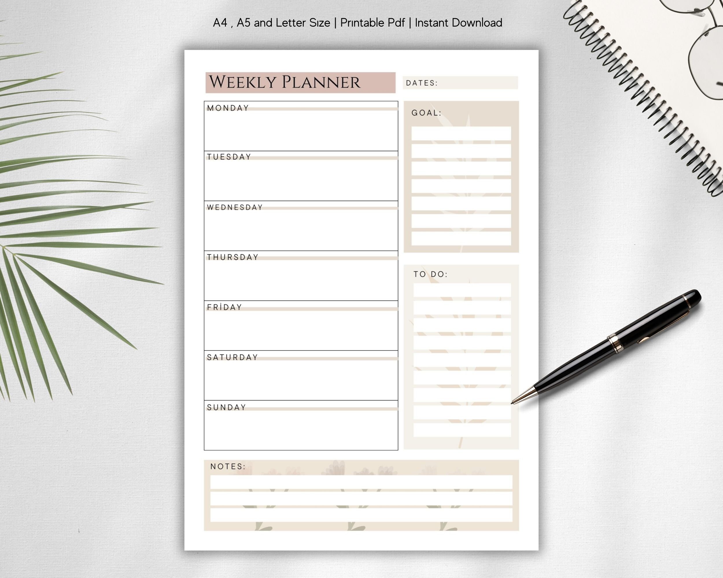 Printable Weekly Schedule Template Planner Aesthetic Ideas Planner ...