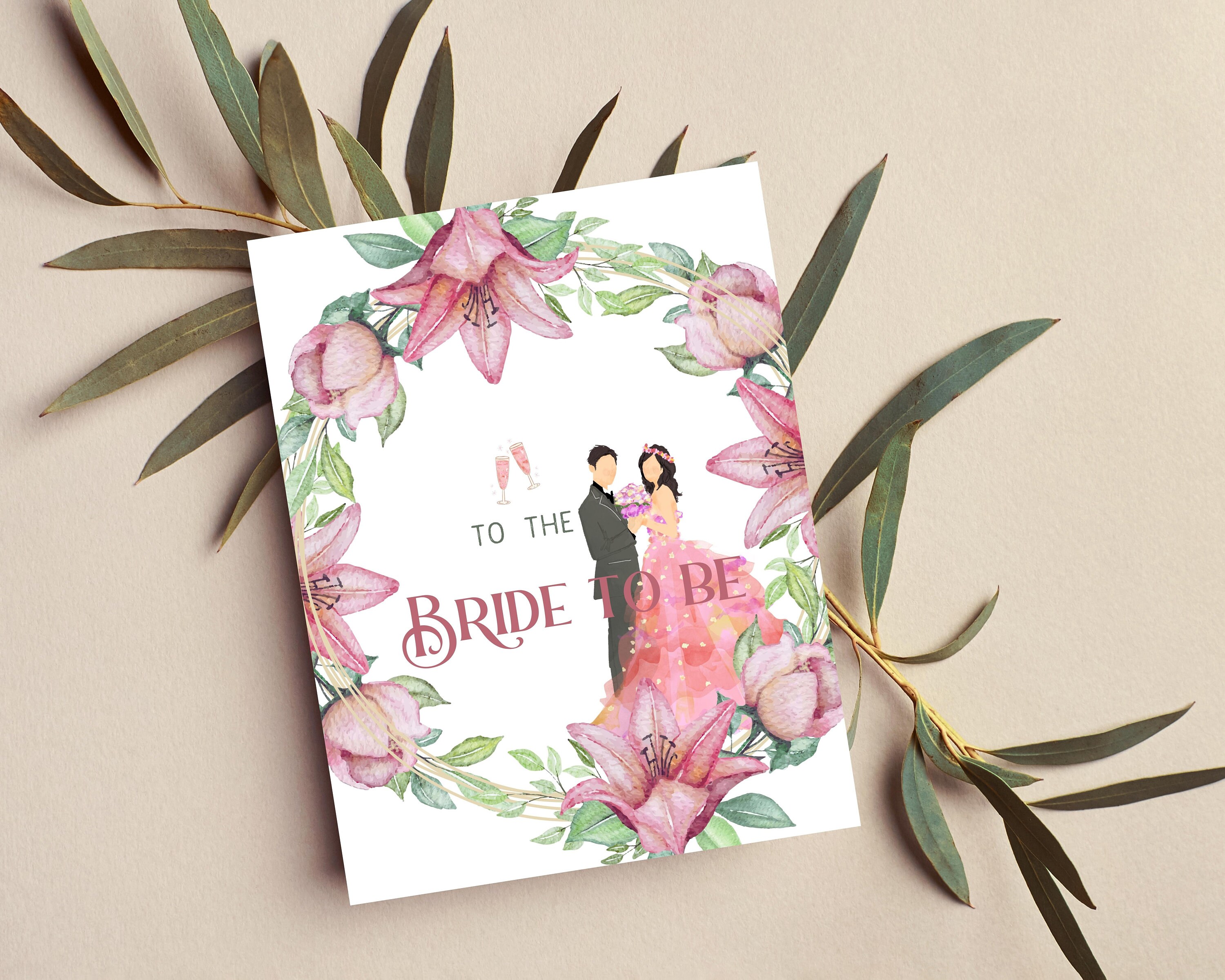 Weeding Bride to Be Card Printable Congratulations Weeding İnvitation ...