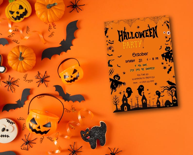 Custom Halloween Invitation Personalized Halloween Party Invite 5x7 ...