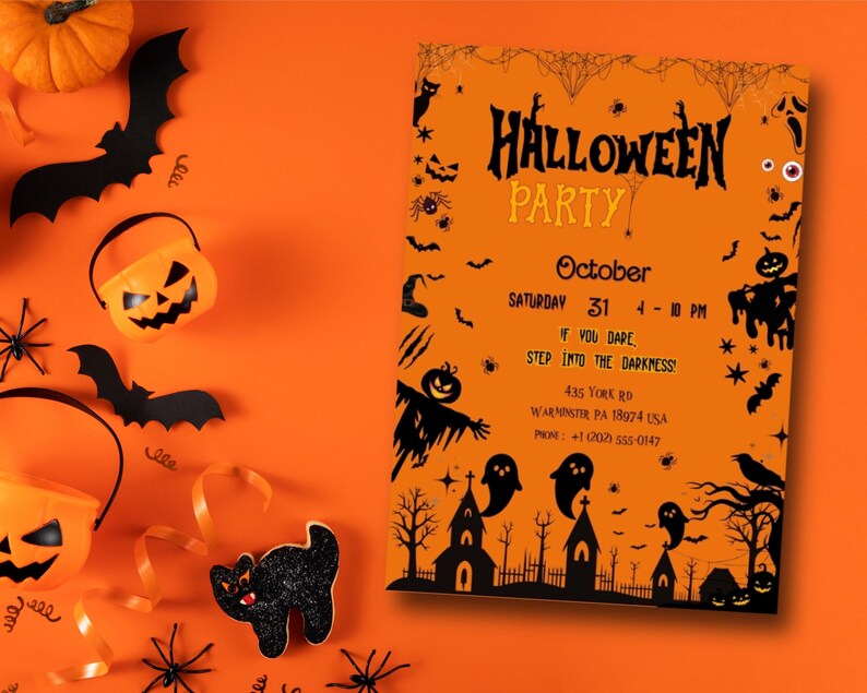 Custom Halloween Invitation Personalized Halloween Party Invite 5x7 ...