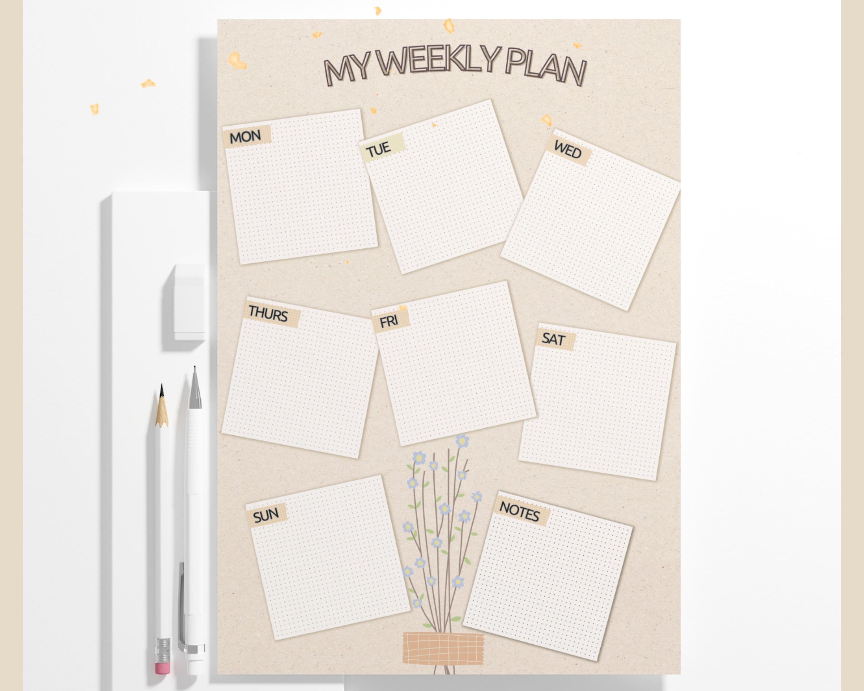 Printable Weekly Schedule Template Planner Aesthetic Ideas - Etsy