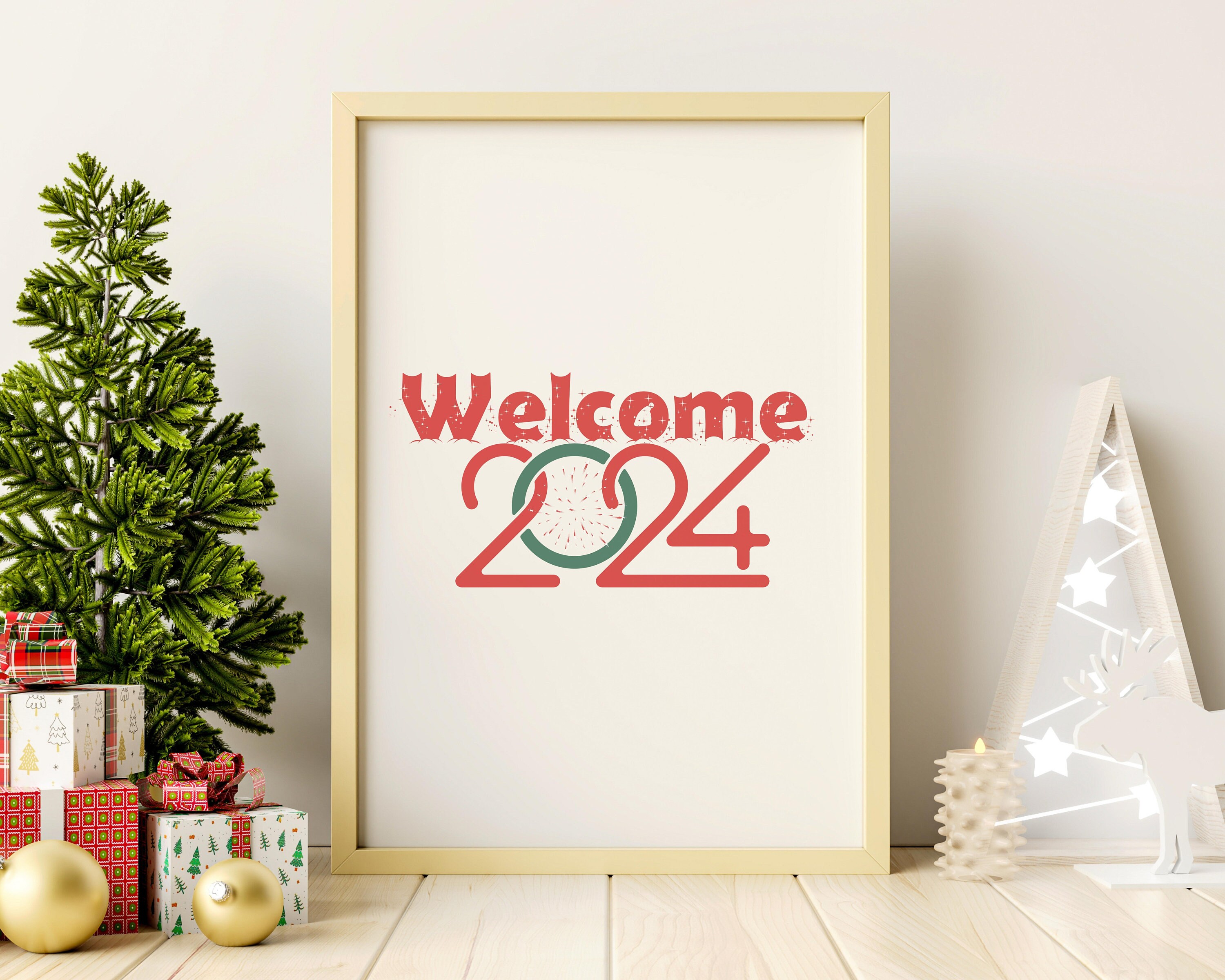 Welcome 2024 Svg Files Christmas SVG Cut File for Circut Hello 2024 ...