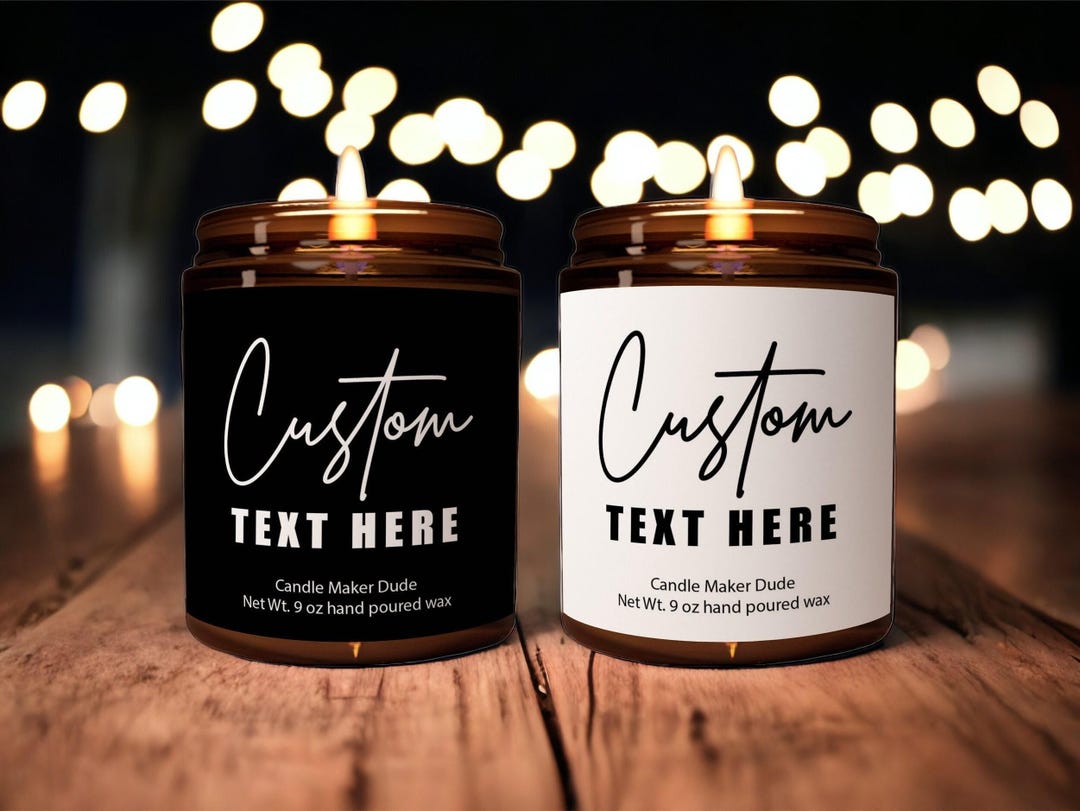 Custom Text Soy Candle: Personalized Label, Veteran Made Over 40 Scents ...