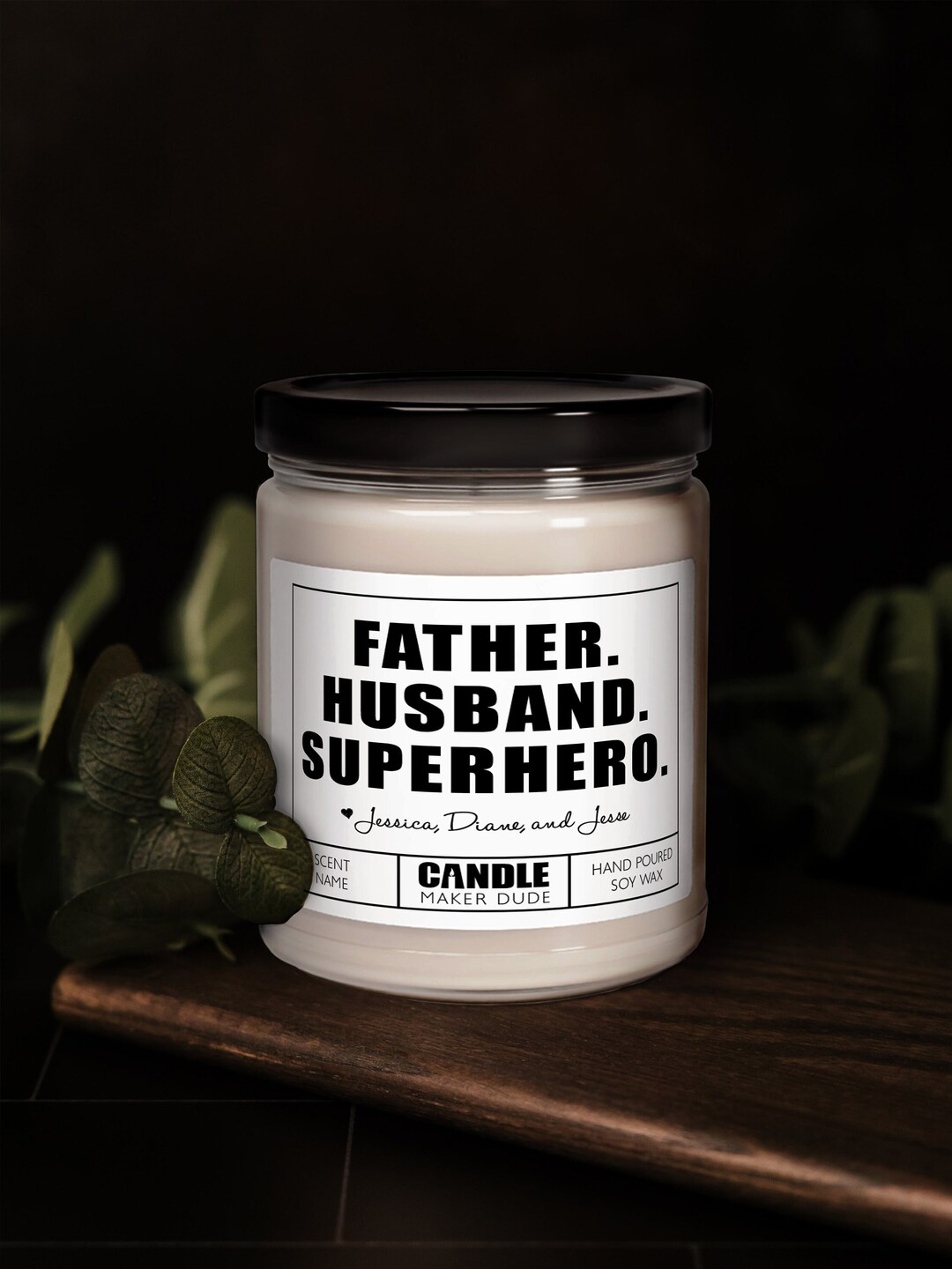 Personalized Father's Day Candle Gift, Husband, Superhero Funny Candle ...