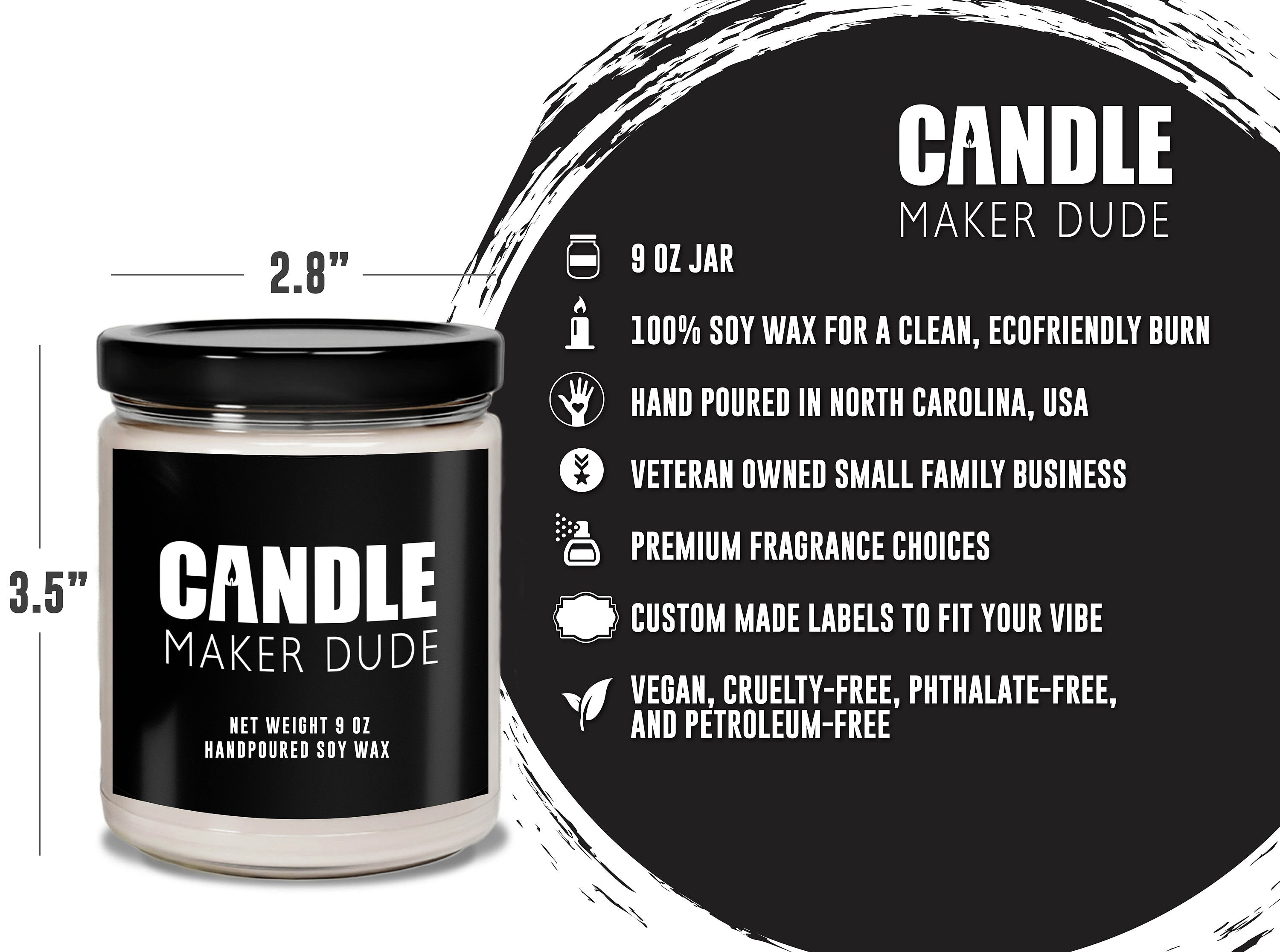 Custom Candle Blank Label Candle Soy Candle Create Your Own - Etsy
