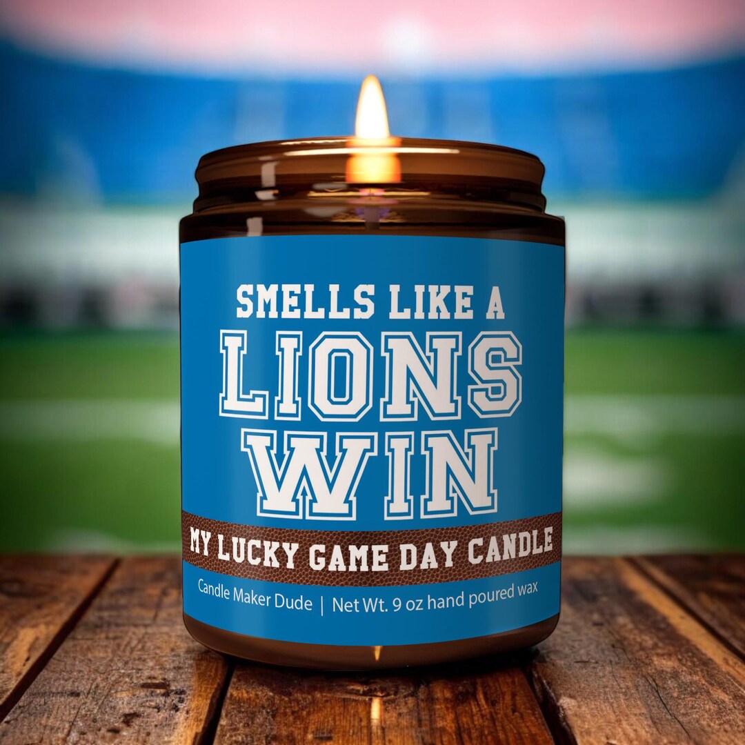Smells Like a Lions Win Candle, Detroit Lions Candle, Game Day Decor ...