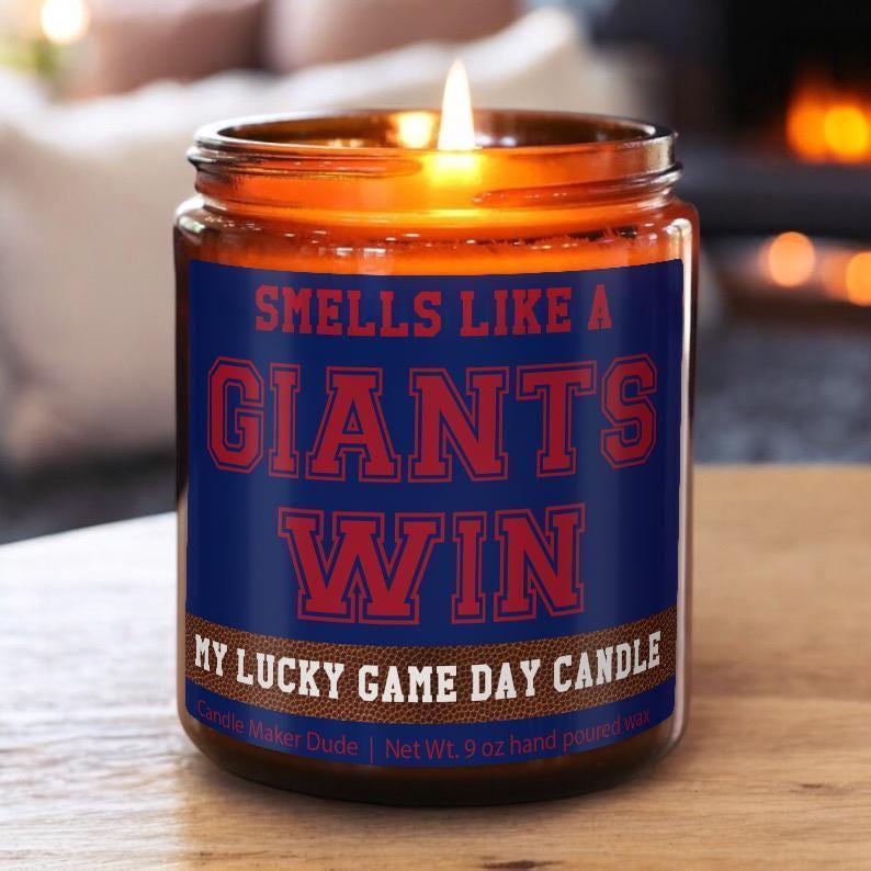 Smells Like a Giants Win Candle, New York Giants Candle, Game Day Decor ...