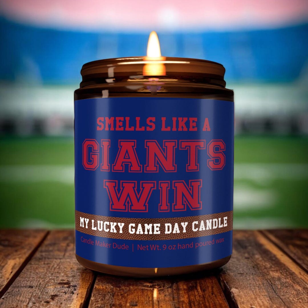Smells Like a Giants Win Candle, New York Giants Candle, Game Day Decor ...