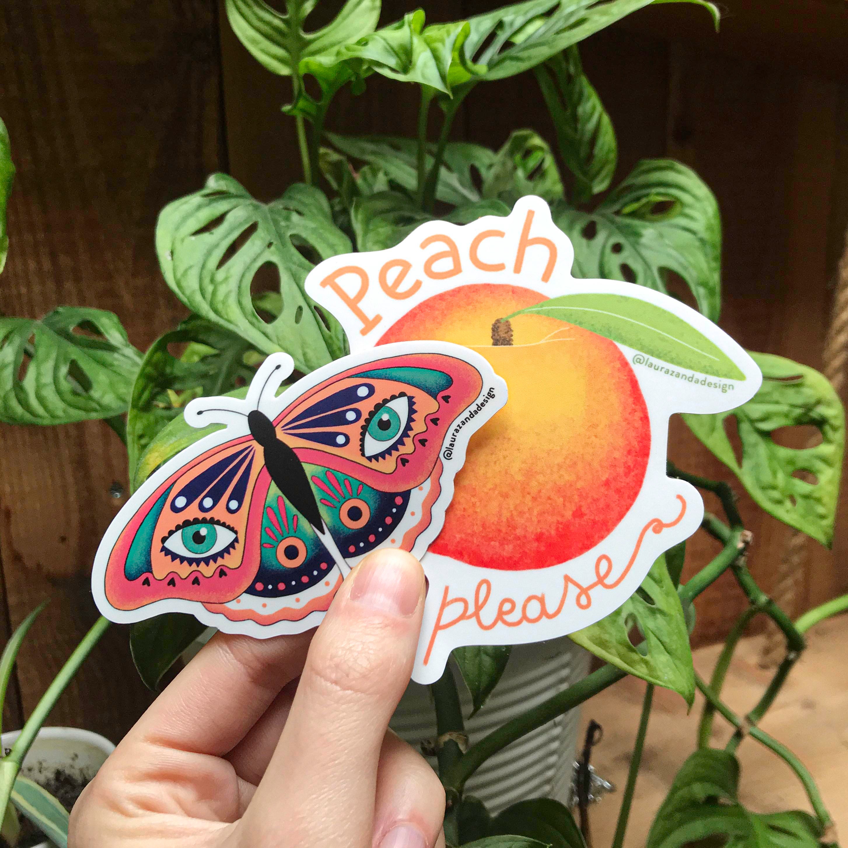 Illustrated Peach Sticker peach Please Fruit Vinyl Sticker - Etsy