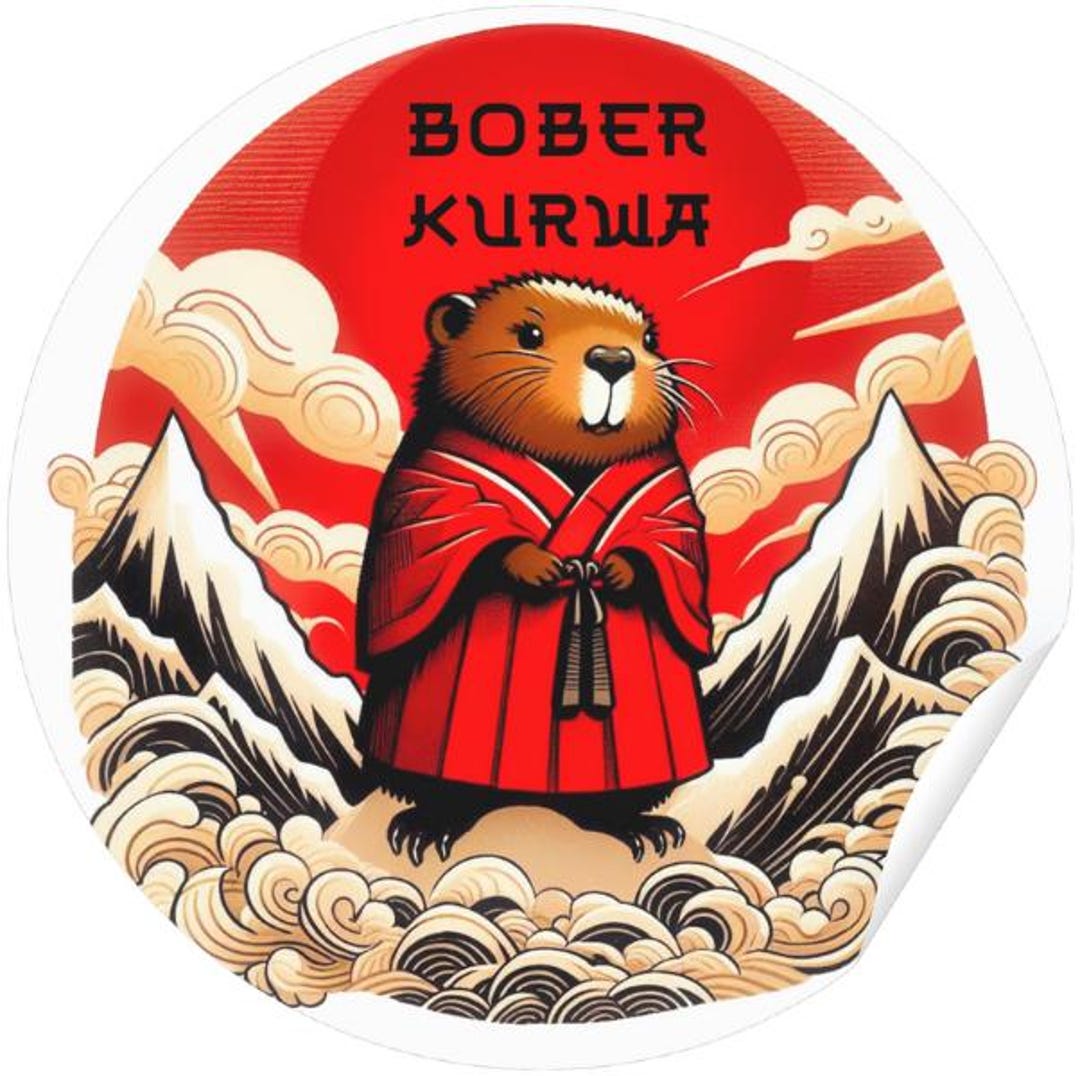 Ukiyo-e Beaver Bober Sticker Vinyl, Japanese Art Decal, Laptop Sticker ...